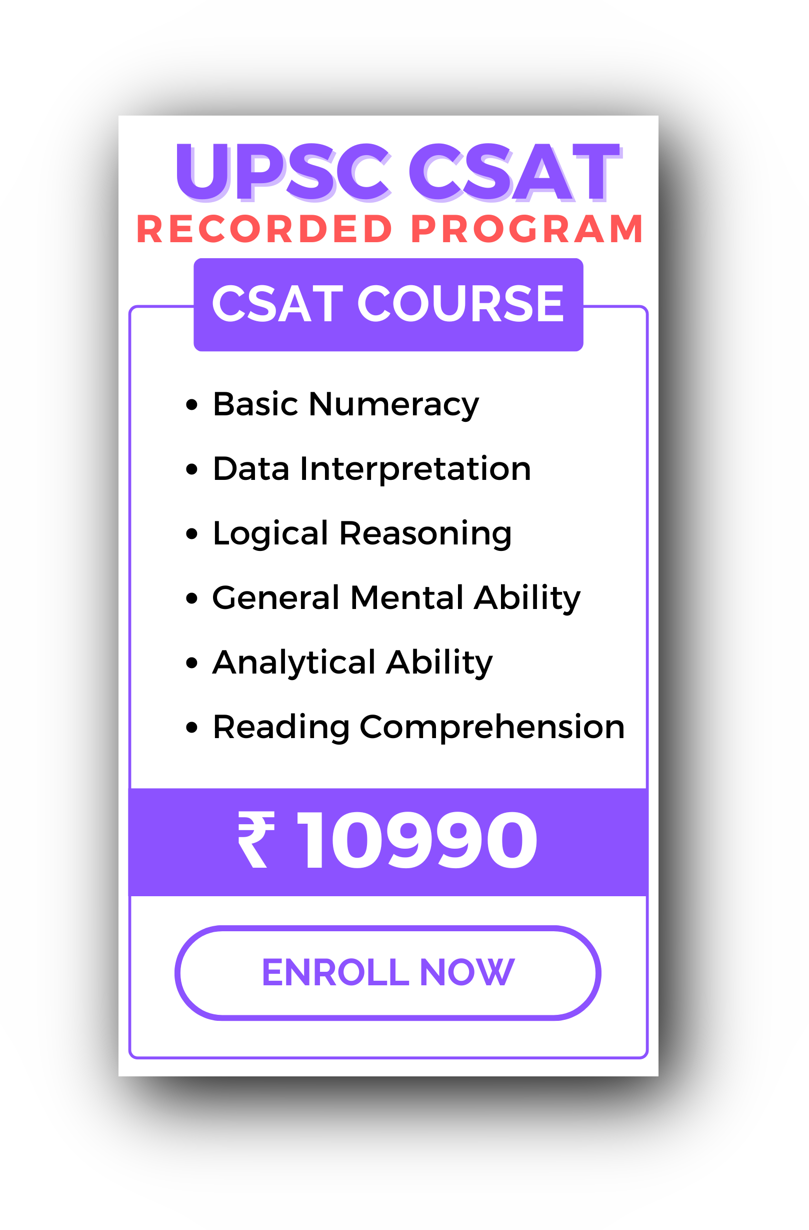 UPSC CSAT Online course for prelims 2024 (Recorded) Classes By Ungist